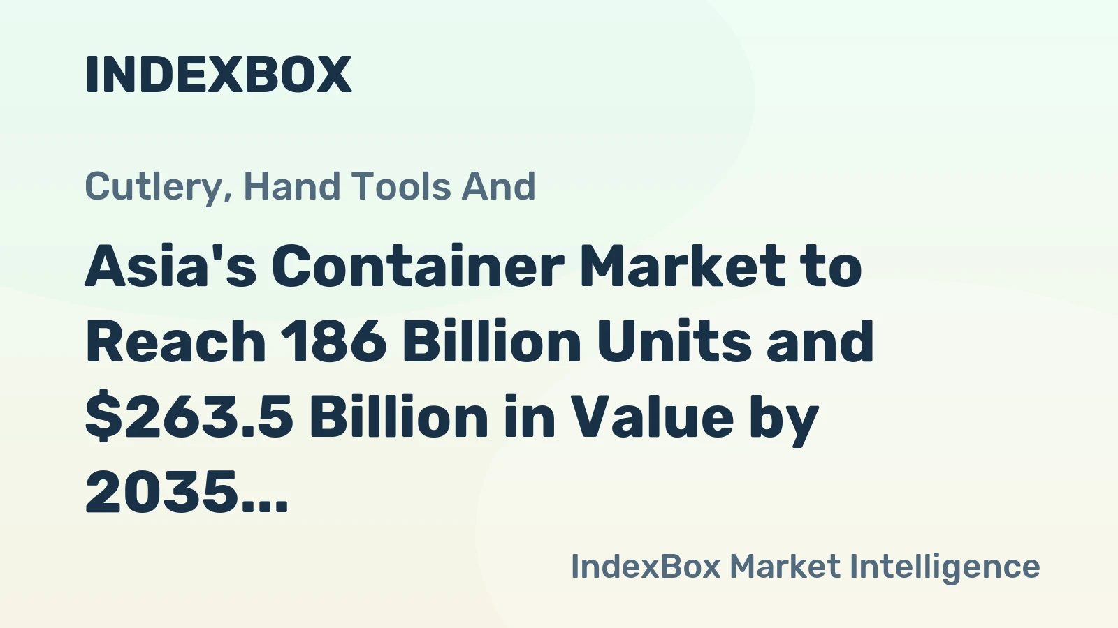 Asia's Container Market to Reach 186 Billion Units and $263.5 Billion in Value by 2035