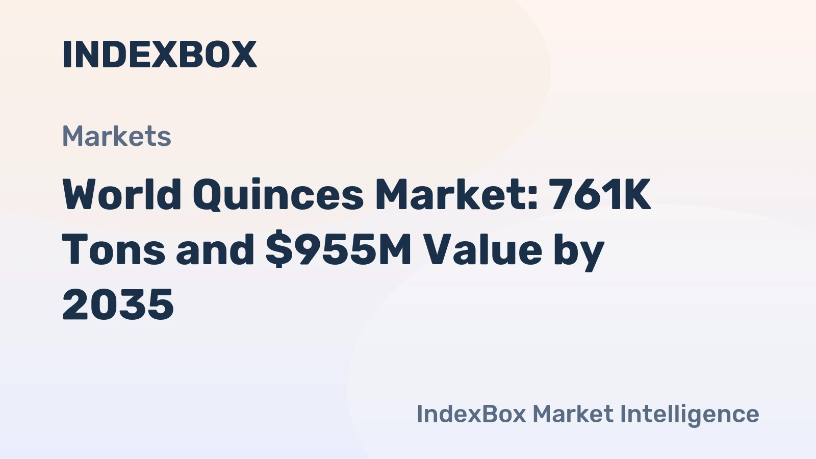 World Quinces Market: 761K Tons and $955M Value by 2035