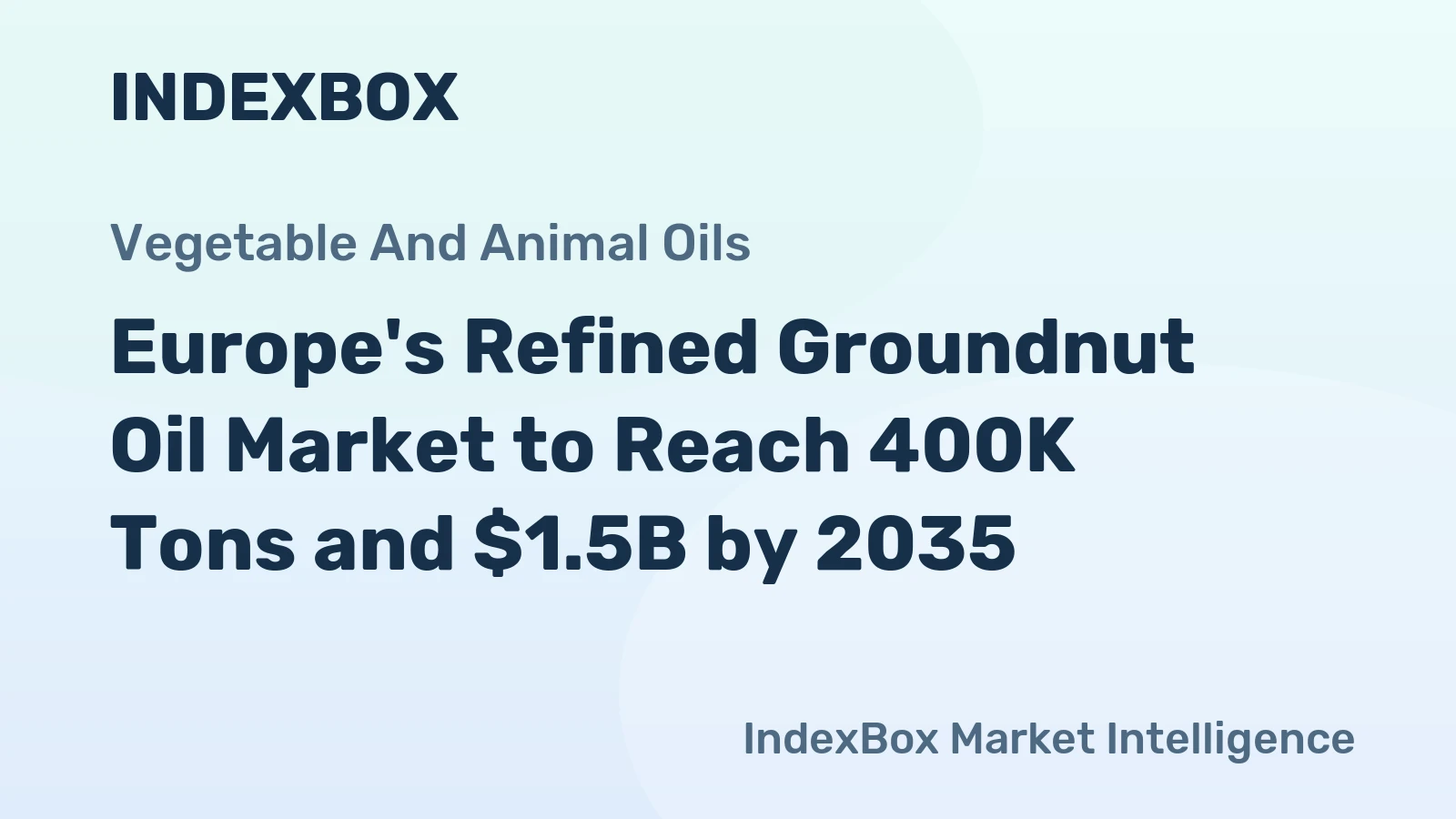 Europe's Refined Groundnut Oil Market to Reach 400K Tons and $1.5B by 2035