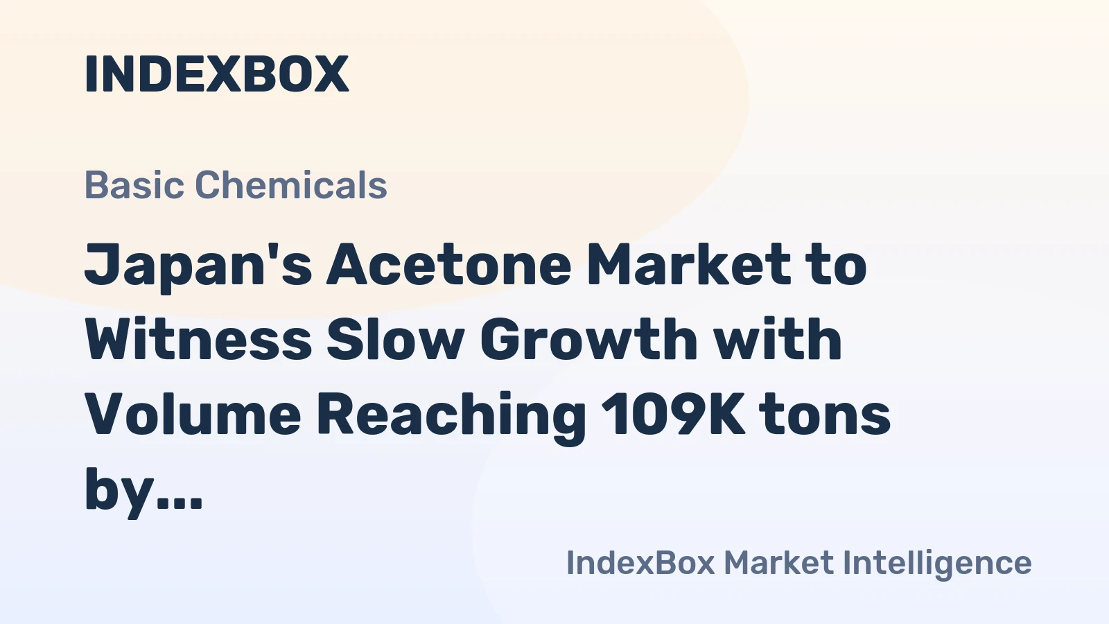 Japan's Acetone Market to Witness Slow Growth with Volume Reaching 109K tons by 2035