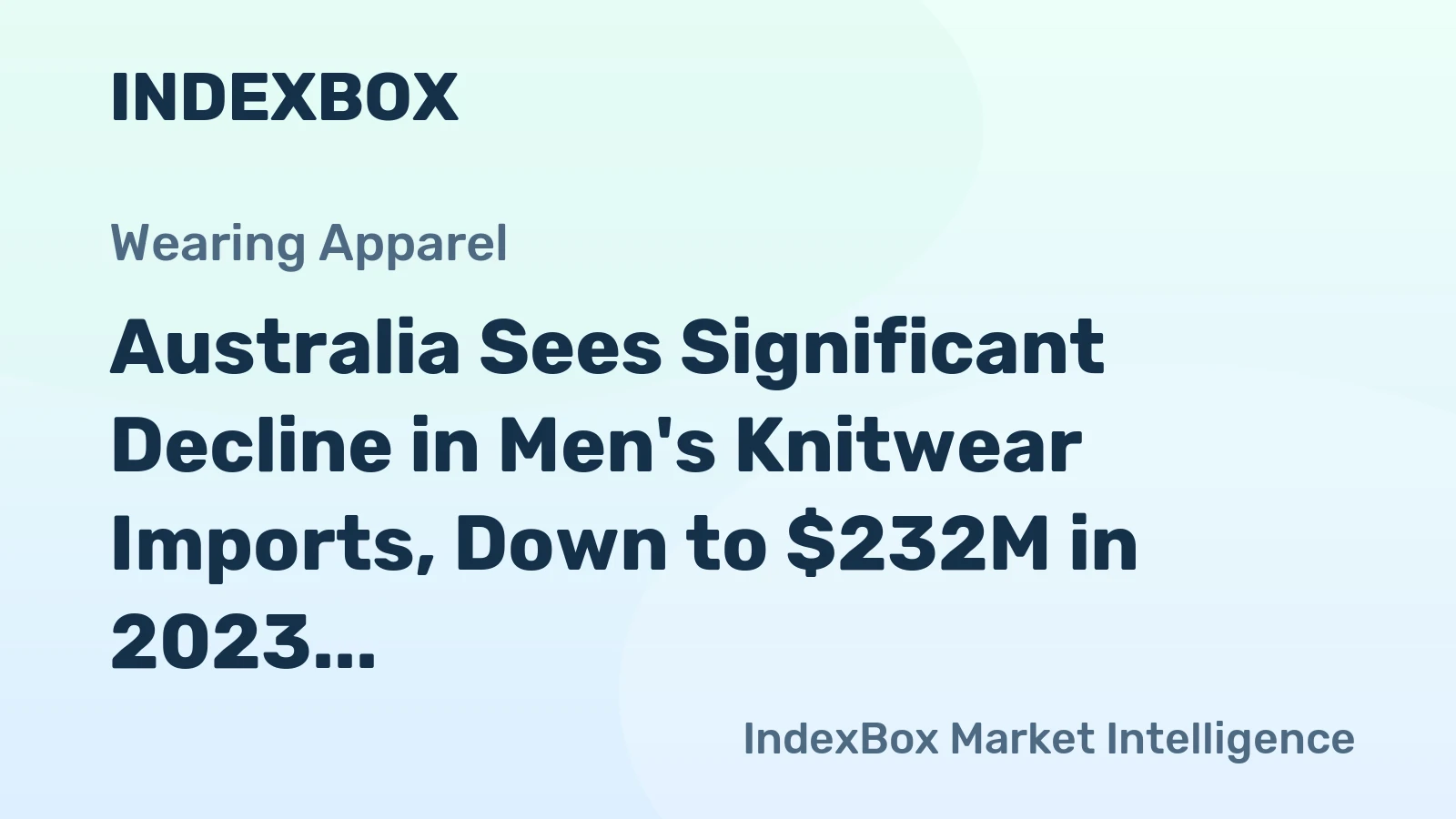 Australia Sees Significant Decline in Men's Knitwear Imports, Down to $232M in 2023