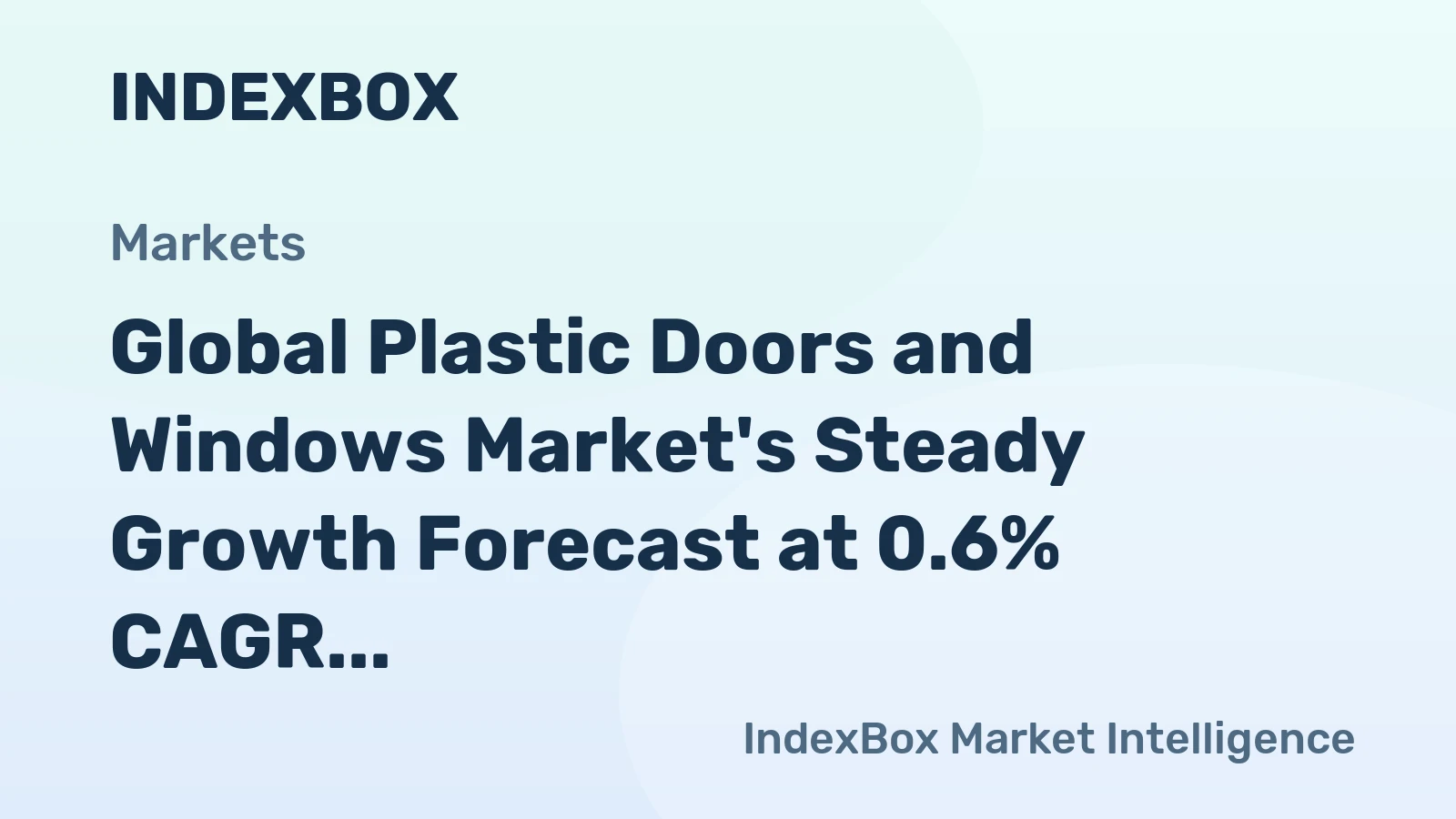 Global Plastic Doors and Windows Market's Steady Growth Forecast at 0.6% CAGR Through 2035