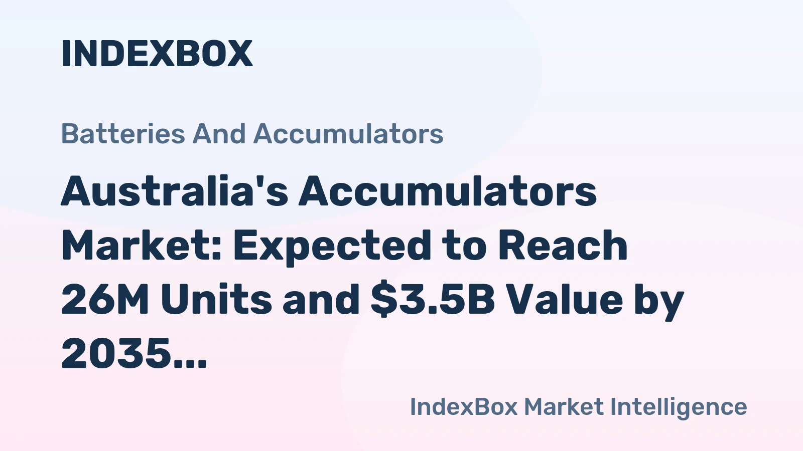 Australia's Accumulators Market: Expected to Reach 26M Units and $3.5B Value by 2035
