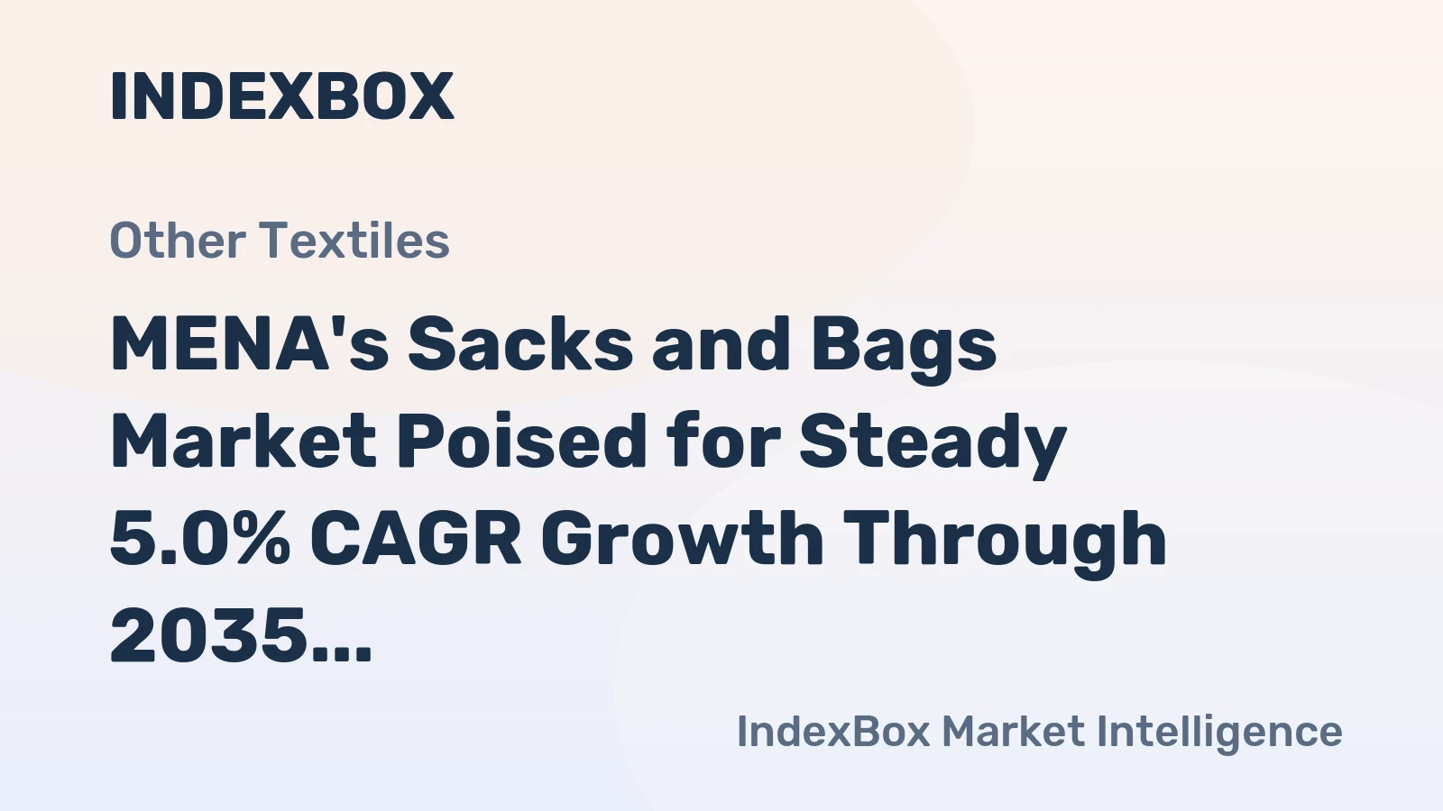 MENA's Sacks and Bags Market Poised for Steady 5.0% CAGR Growth Through 2035