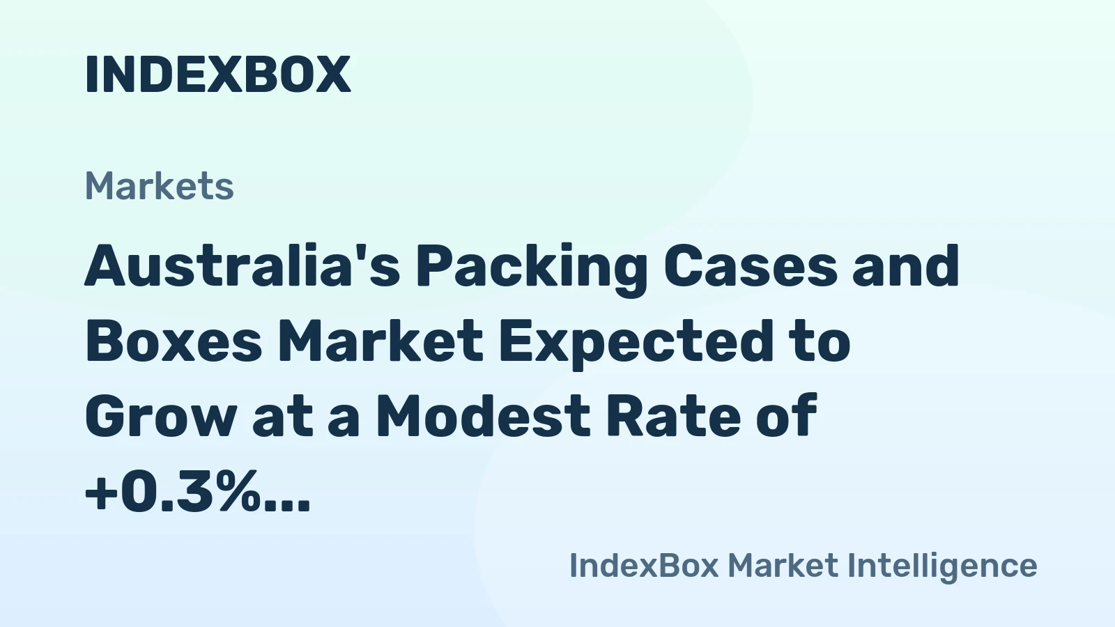 Australia's Packing Cases and Boxes Market Expected to Grow at a Modest Rate of +0.3% CAGR Over the Next Decade