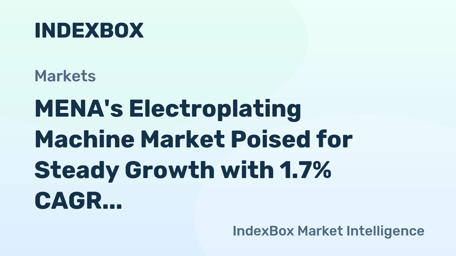 MENA's Electroplating Machine Market Poised for Steady Growth with 1.7% CAGR Through 2035