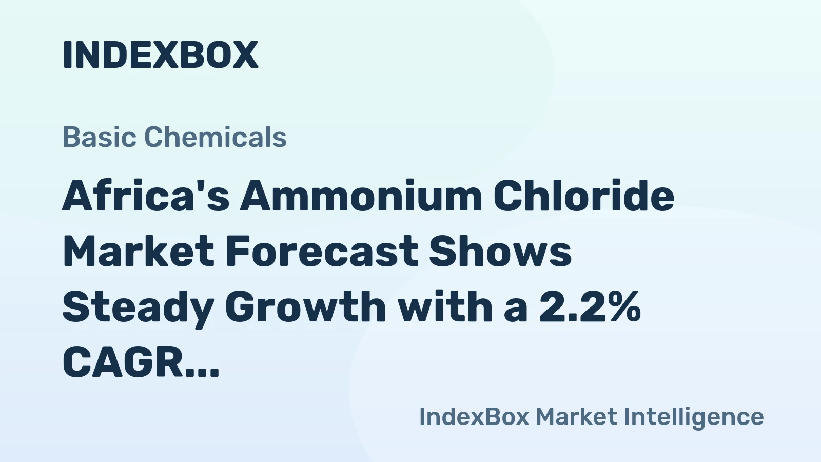 Africa's Ammonium Chloride Market Forecast Shows Steady Growth with a 2.2% CAGR in Value