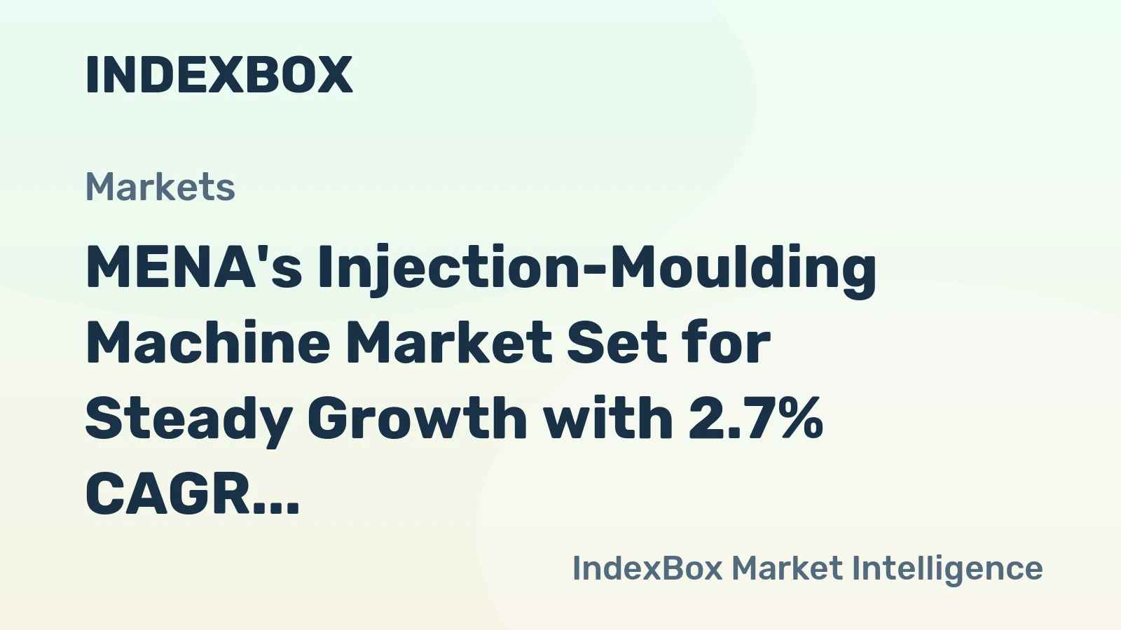 MENA's Injection-Moulding Machine Market Set for Steady Growth with 2.7% CAGR Through 2035