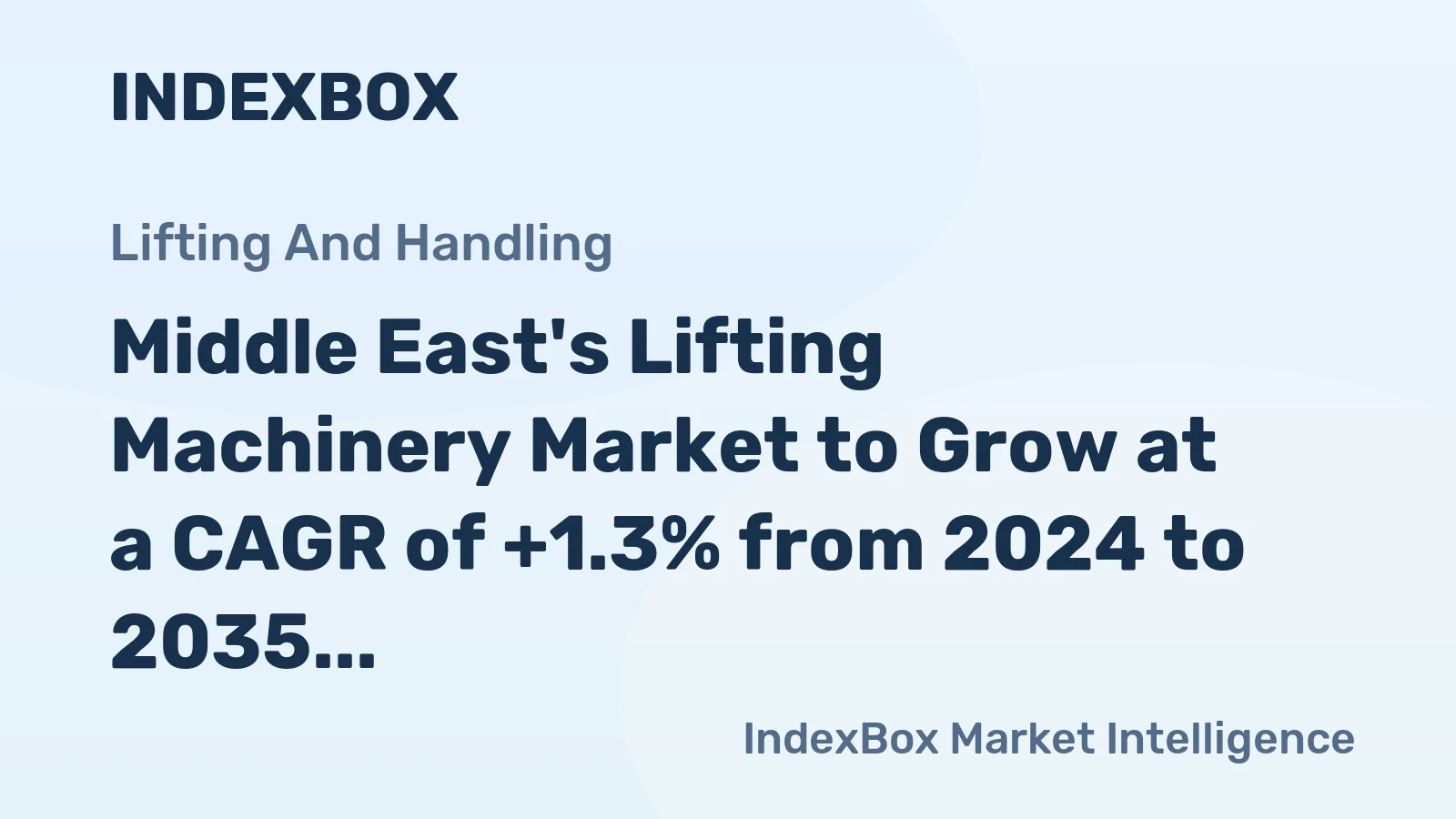 Middle East's Lifting Machinery Market to Grow at a CAGR of +1.3% from 2024 to 2035