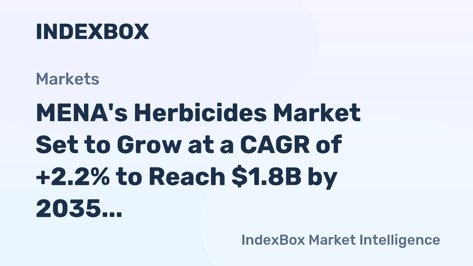 MENA's Herbicides Market Set to Grow at a CAGR of +2.2% to Reach $1.8B by 2035