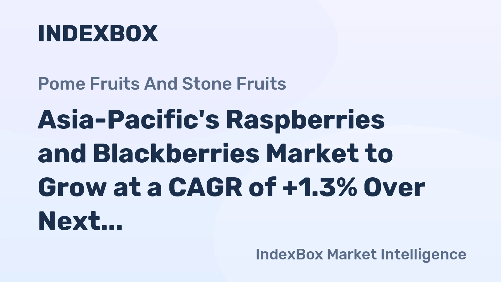 Asia-Pacific's Raspberries and Blackberries Market to Grow at a CAGR of +1.3% Over Next Decade