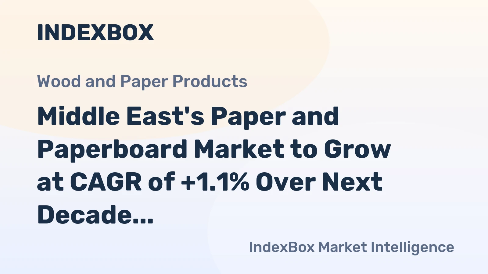 Middle East's Paper and Paperboard Market to Grow at CAGR of +1.1% Over Next Decade