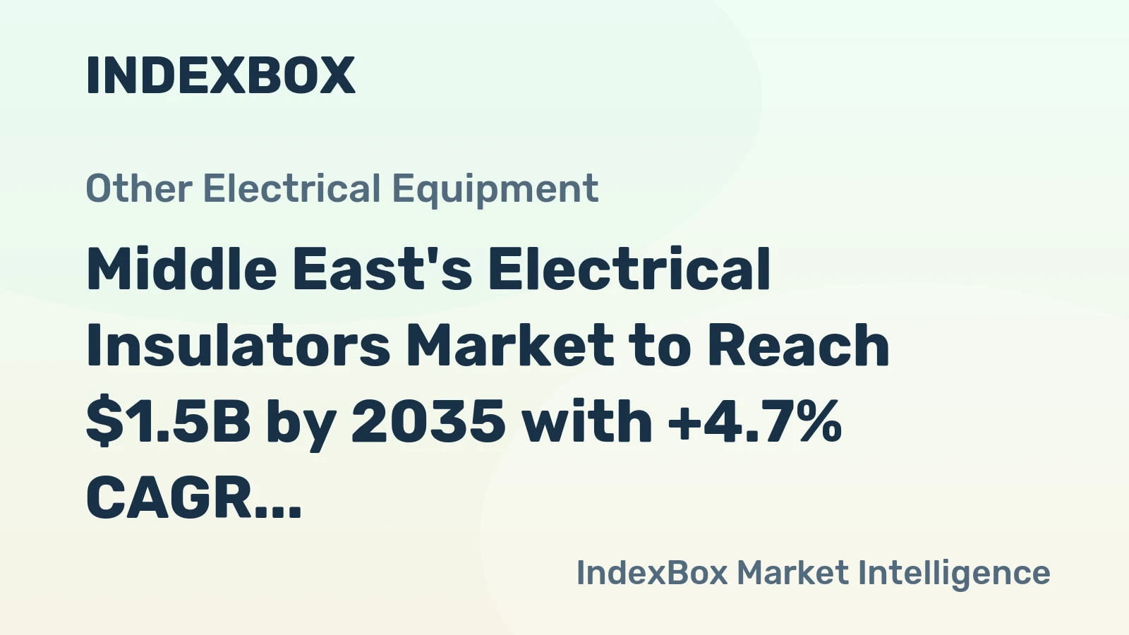 Middle East's Electrical Insulators Market to Reach $1.5B by 2035 with +4.7% CAGR