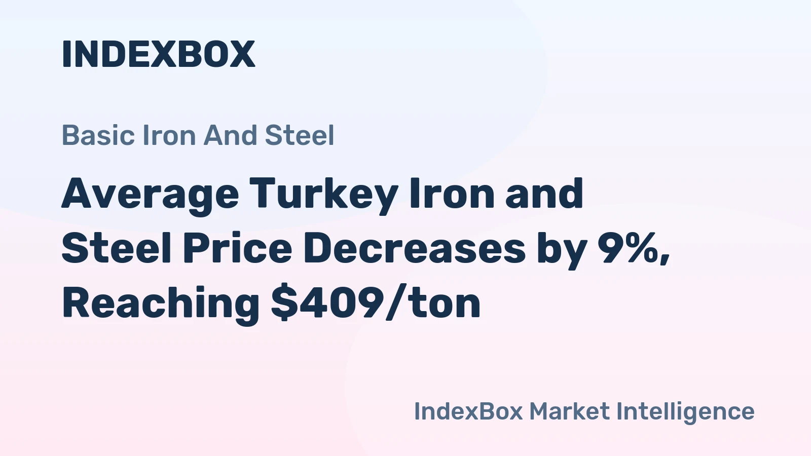 Average Turkey Iron and Steel Price Decreases by 9%, Reaching $409/ton