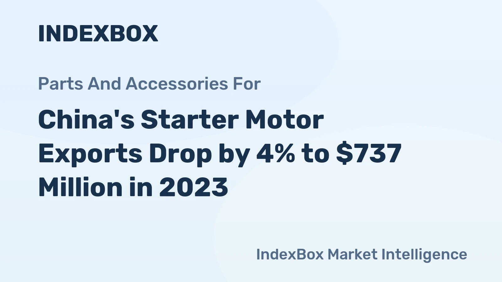 China's Starter Motor Exports Drop by 4% to $737 Million in 2023