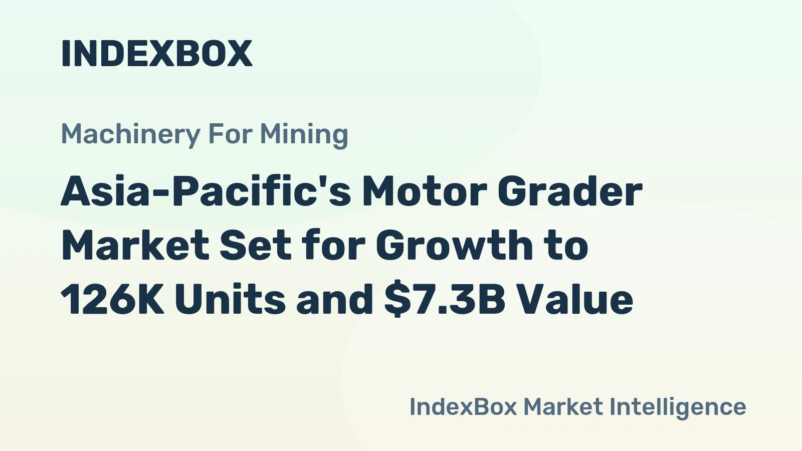 Asia-Pacific's Motor Grader Market Set for Growth to 126K Units and $7.3B Value
