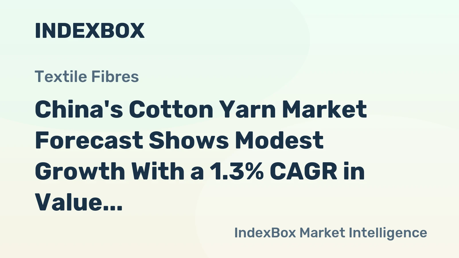 China's Cotton Yarn Market Forecast Shows Modest Growth With a 1.3% CAGR in Value