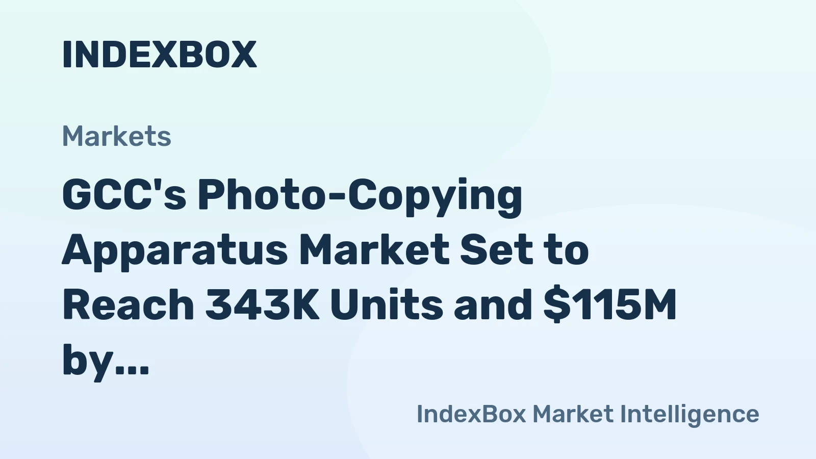 GCC's Photo-Copying Apparatus Market Set to Reach 343K Units and $115M by 2035