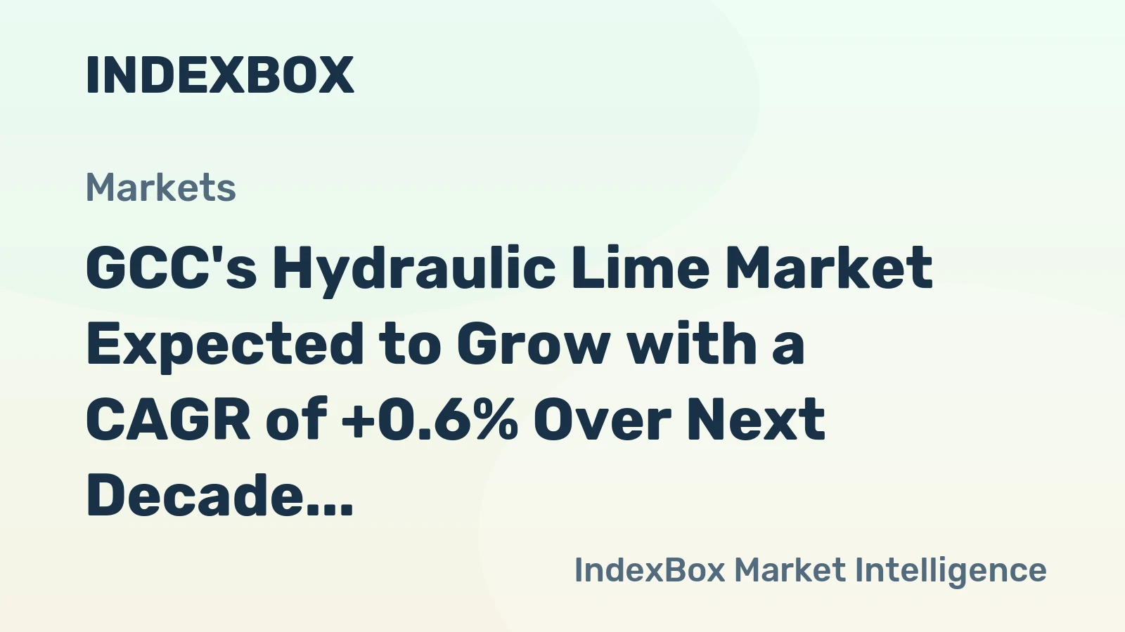 GCC's Hydraulic Lime Market Expected to Grow with a CAGR of +0.6% Over Next Decade