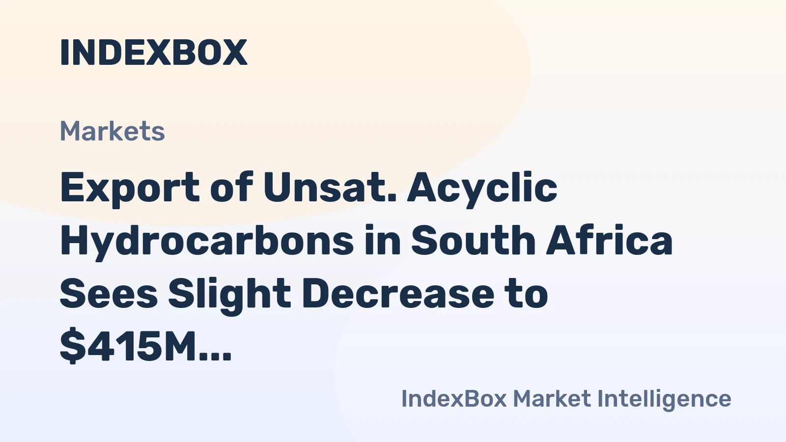 Export of Unsat. Acyclic Hydrocarbons in South Africa Sees Slight Decrease to $415M in 2023