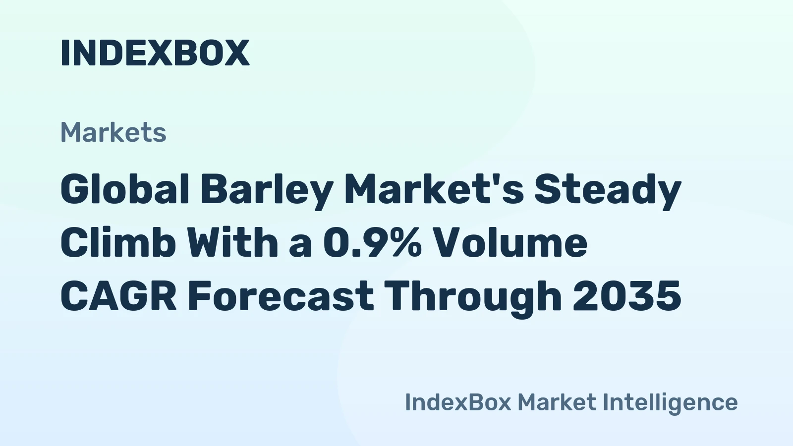 Global Barley Market's Steady Climb With a 0.9% Volume CAGR Forecast Through 2035