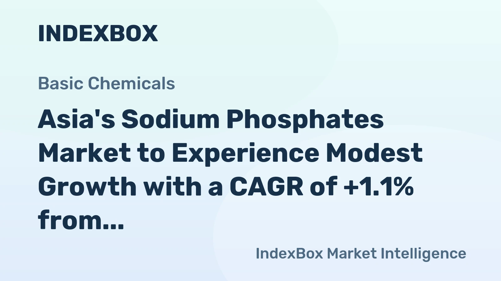 Asia's Sodium Phosphates Market to Experience Modest Growth with a CAGR of +1.1% from 2024 to 2035