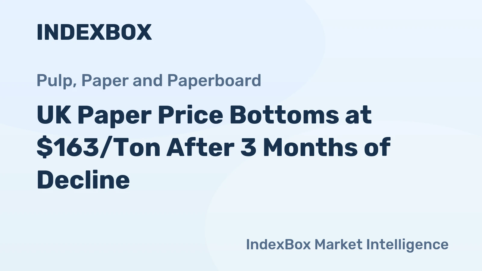 UK Paper Price Bottoms at $163/Ton After 3 Months of Decline