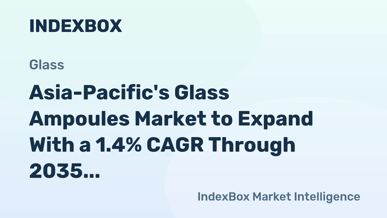 Asia-Pacific's Glass Ampoules Market to Expand With a 1.4% CAGR Through 2035