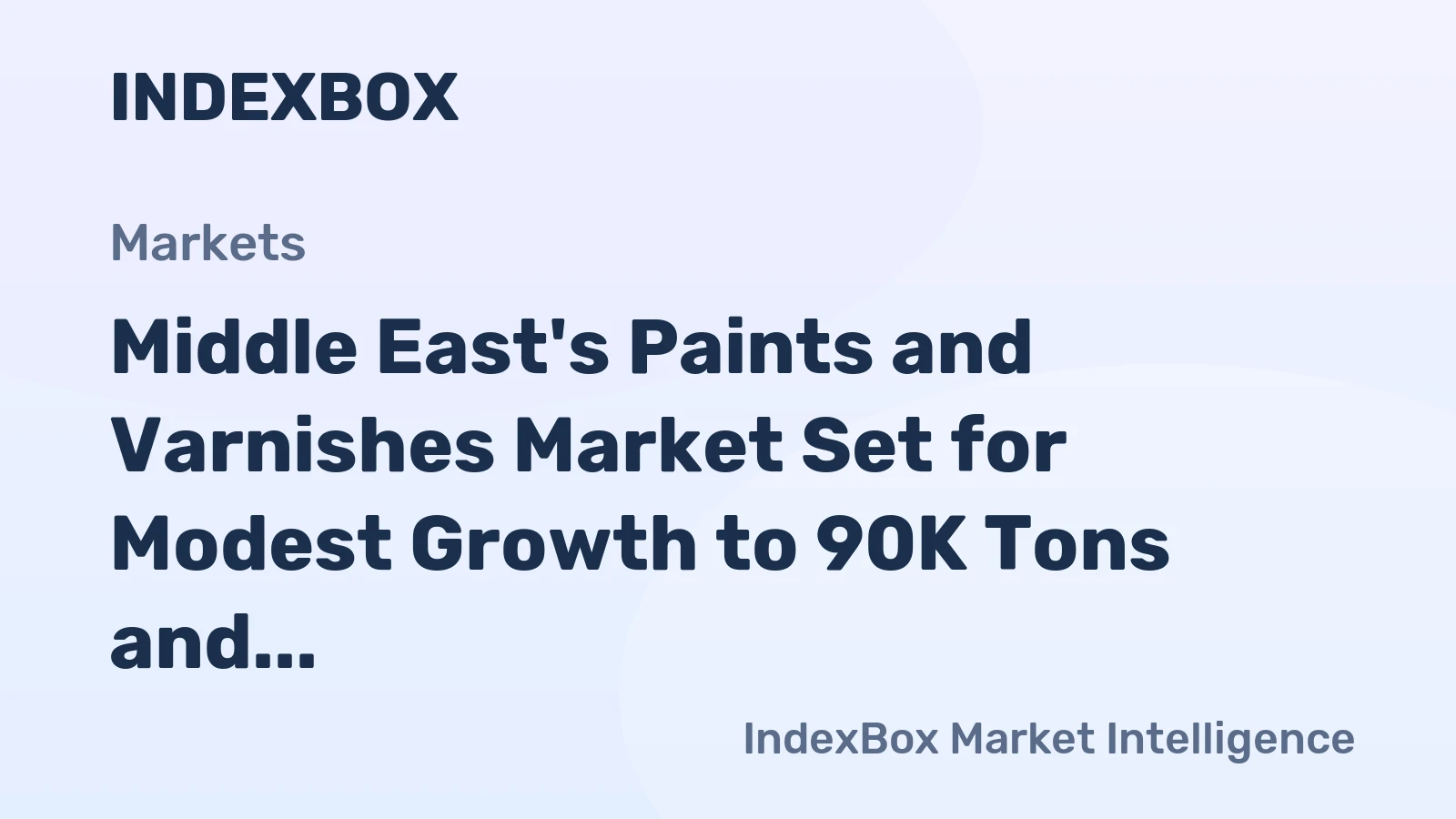 Middle East's Paints and Varnishes Market Set for Modest Growth to 90K Tons and $304M