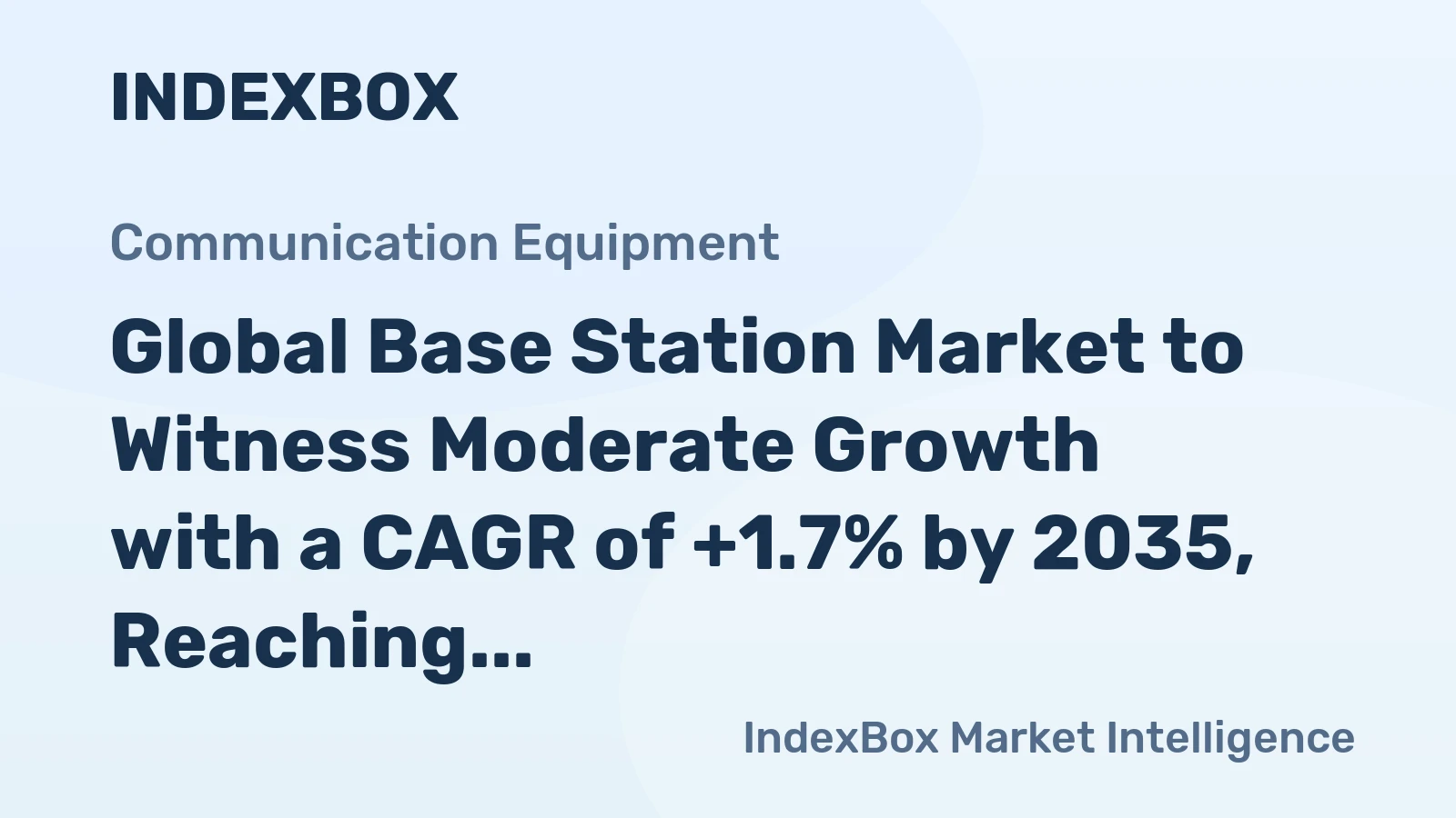 Global Base Station Market to Witness Moderate Growth with a CAGR of +1.7% by 2035, Reaching $37.1B in Value