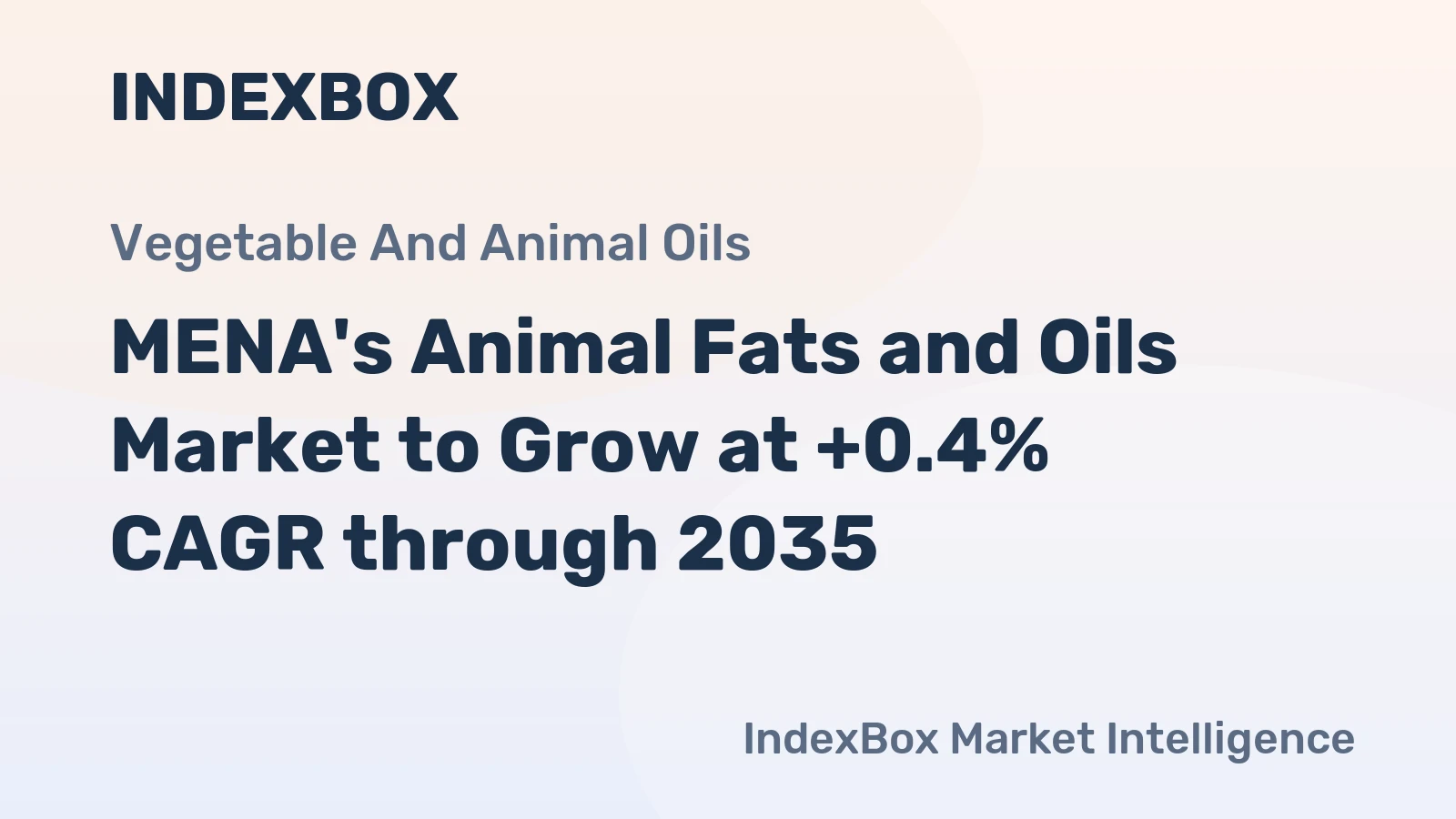 MENA's Animal Fats and Oils Market to Grow at +0.4% CAGR through 2035