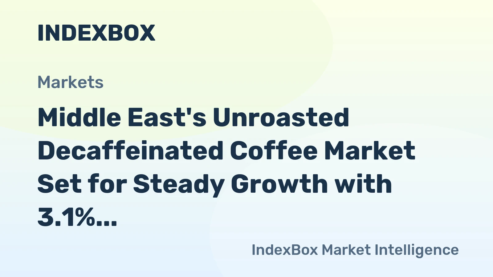 Middle East's Unroasted Decaffeinated Coffee Market Set for Steady Growth with 3.1% CAGR in Value