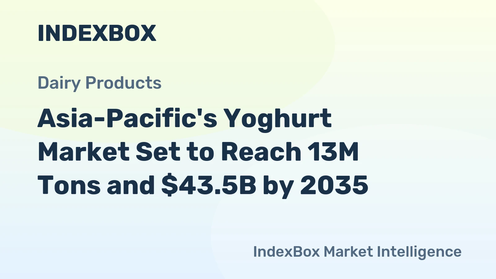 Asia-Pacific's Yoghurt Market Set to Reach 13M Tons and $43.5B by 2035