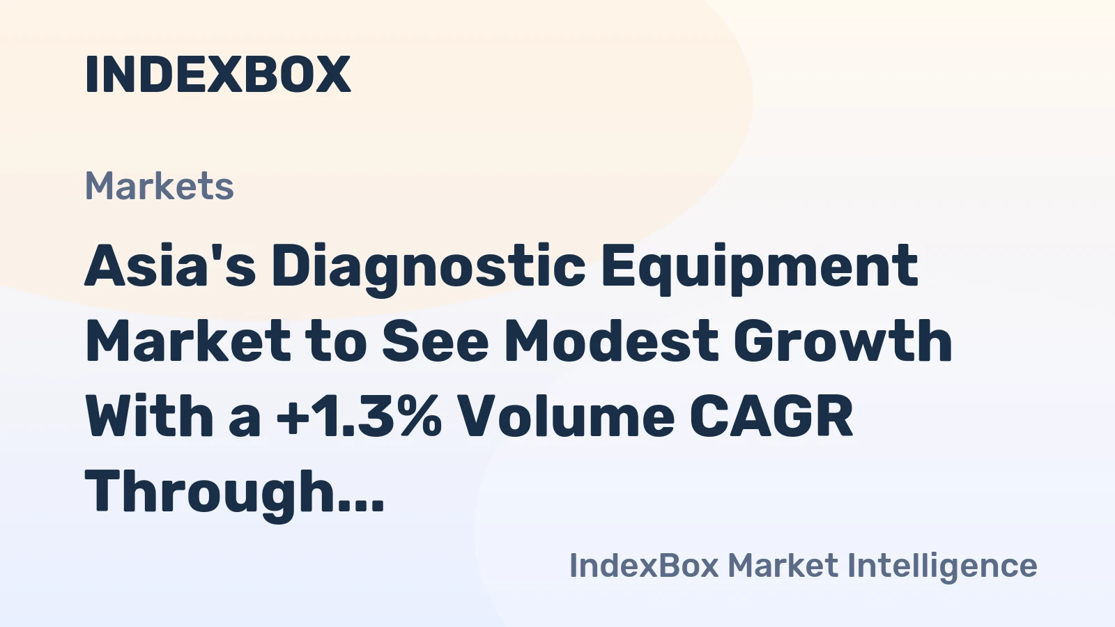 Asia's Diagnostic Equipment Market to See Modest Growth With a +1.3% Volume CAGR Through 2035
