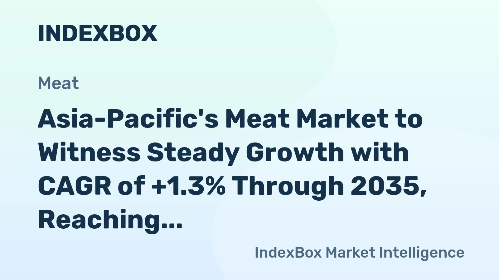 Asia-Pacific's Meat Market to Witness Steady Growth with CAGR of +1.3% Through 2035, Reaching $544.6B