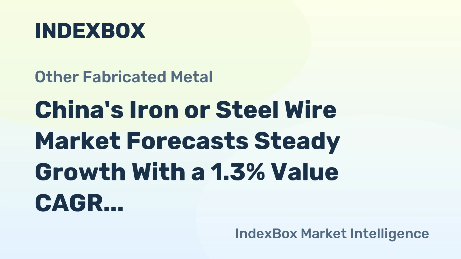 China's Iron or Steel Wire Market Forecasts Steady Growth With a 1.3% Value CAGR Through 2035