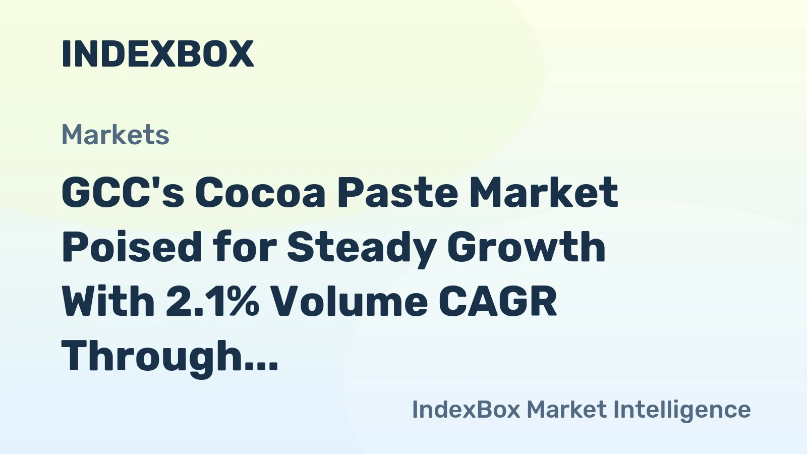 GCC's Cocoa Paste Market Poised for Steady Growth With 2.1% Volume CAGR Through 2035