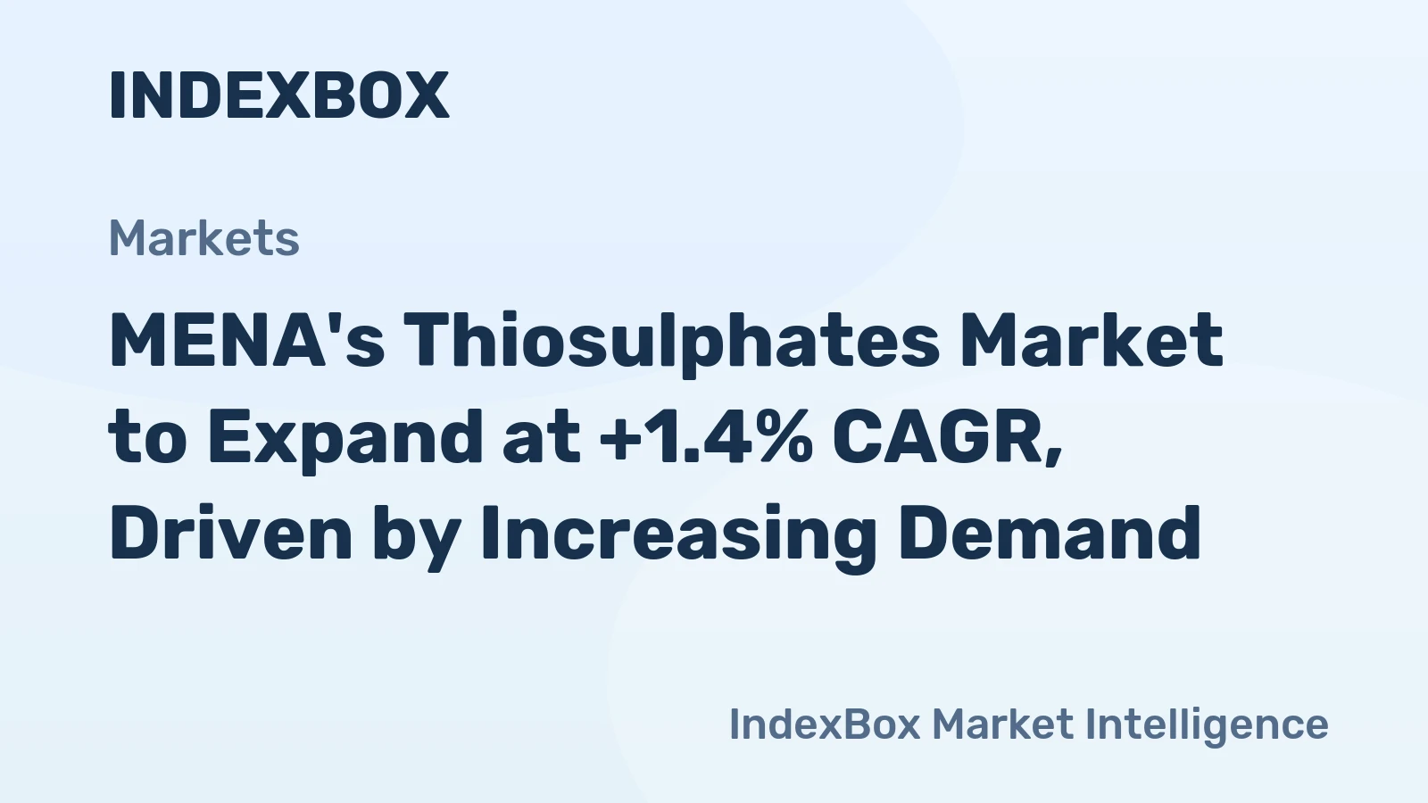 MENA's Thiosulphates Market to Expand at +1.4% CAGR, Driven by Increasing Demand