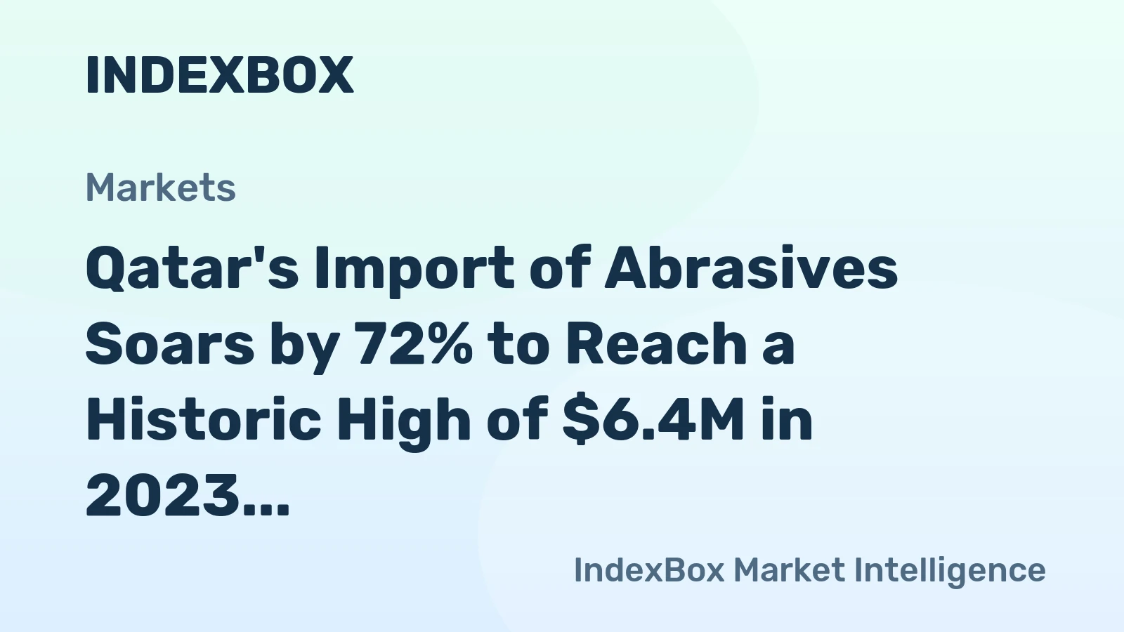 Qatar's Import of Abrasives Soars by 72% to Reach a Historic High of $6.4M in 2023