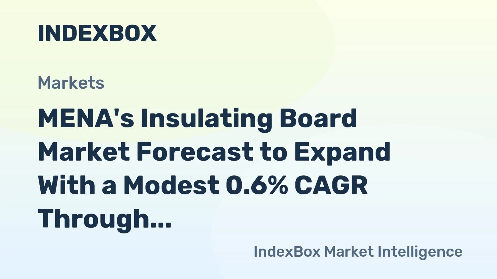 MENA's Insulating Board Market Forecast to Expand With a Modest 0.6% CAGR Through 2035