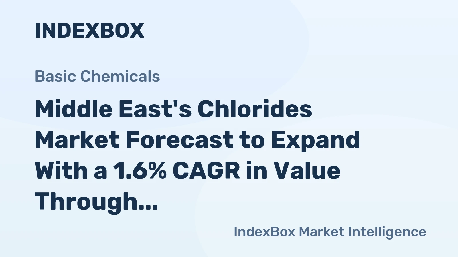 Middle East's Chlorides Market Forecast to Expand With a 1.6% CAGR in Value Through 2035