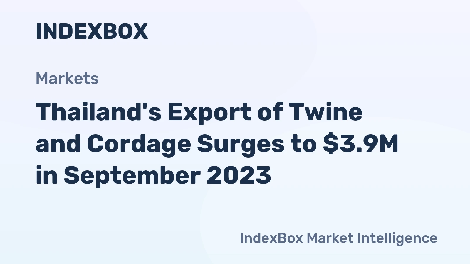 Thailand's Export of Twine and Cordage Surges to $3.9M in September 2023
