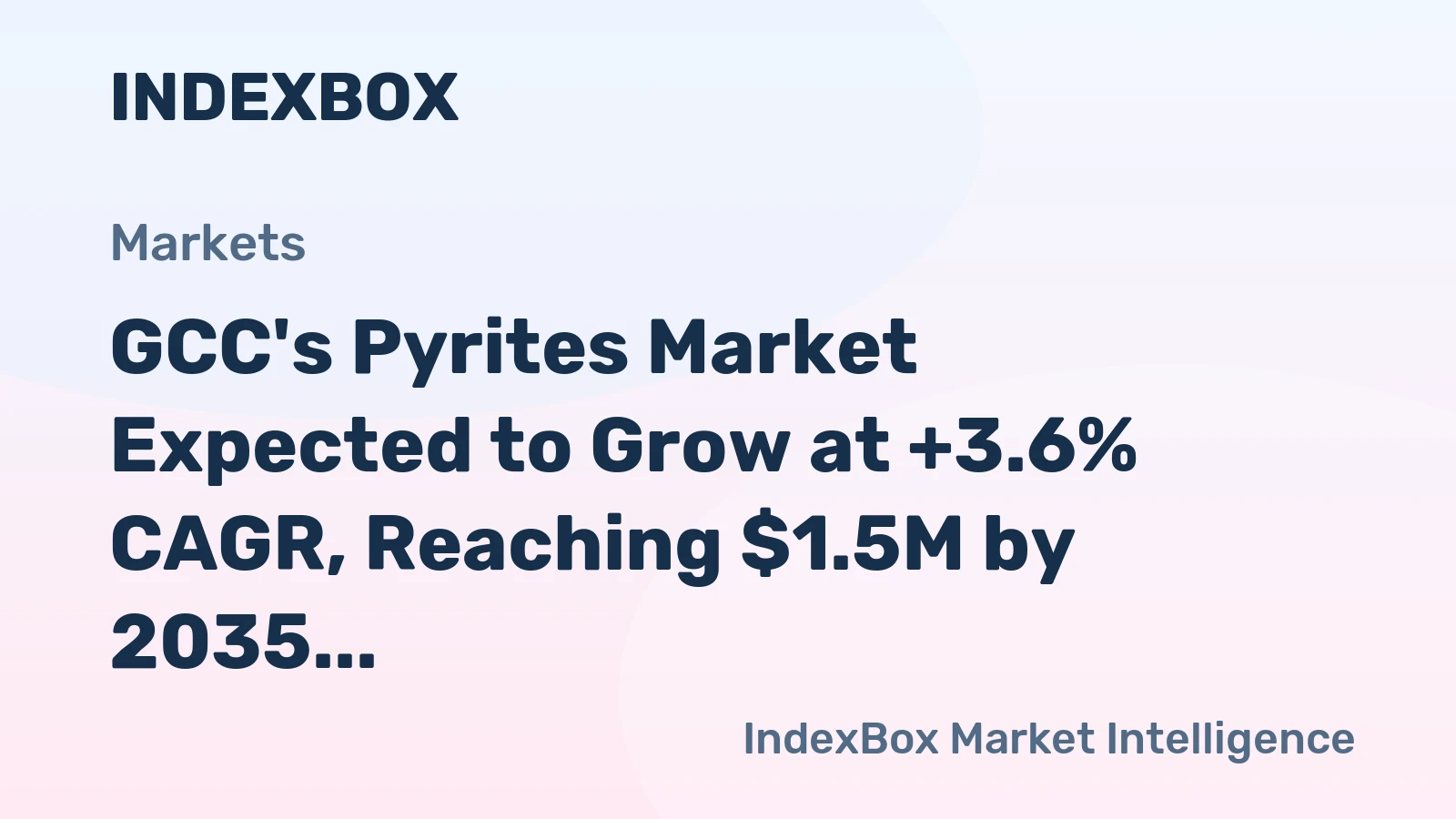 GCC's Pyrites Market Expected to Grow at +3.6% CAGR, Reaching $1.5M by 2035
