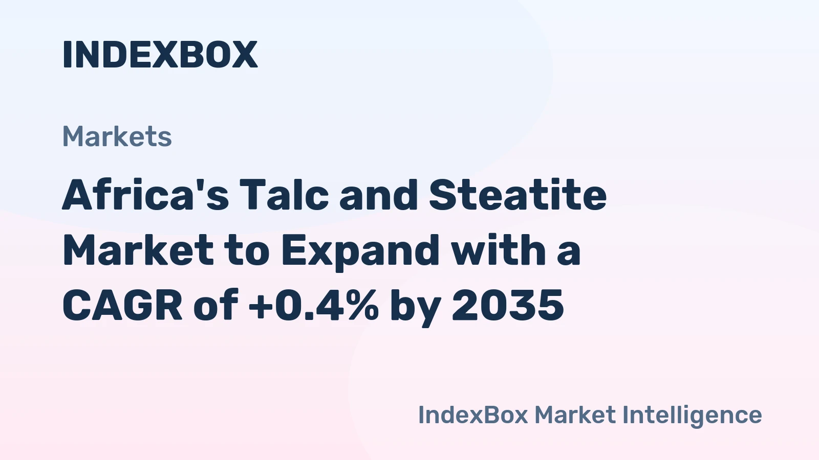 Africa's Talc and Steatite Market to Expand with a CAGR of +0.4% by 2035