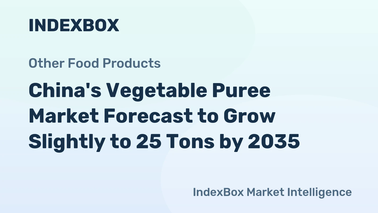 China's Vegetable Puree Market Forecast to Grow Slightly to 25 Tons by 2035