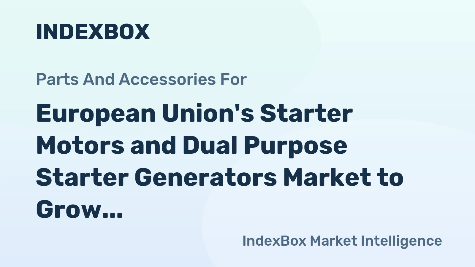 European Union's Starter Motors and Dual Purpose Starter Generators Market to Grow at 1.6% CAGR, Reaching 27M Units by 2035