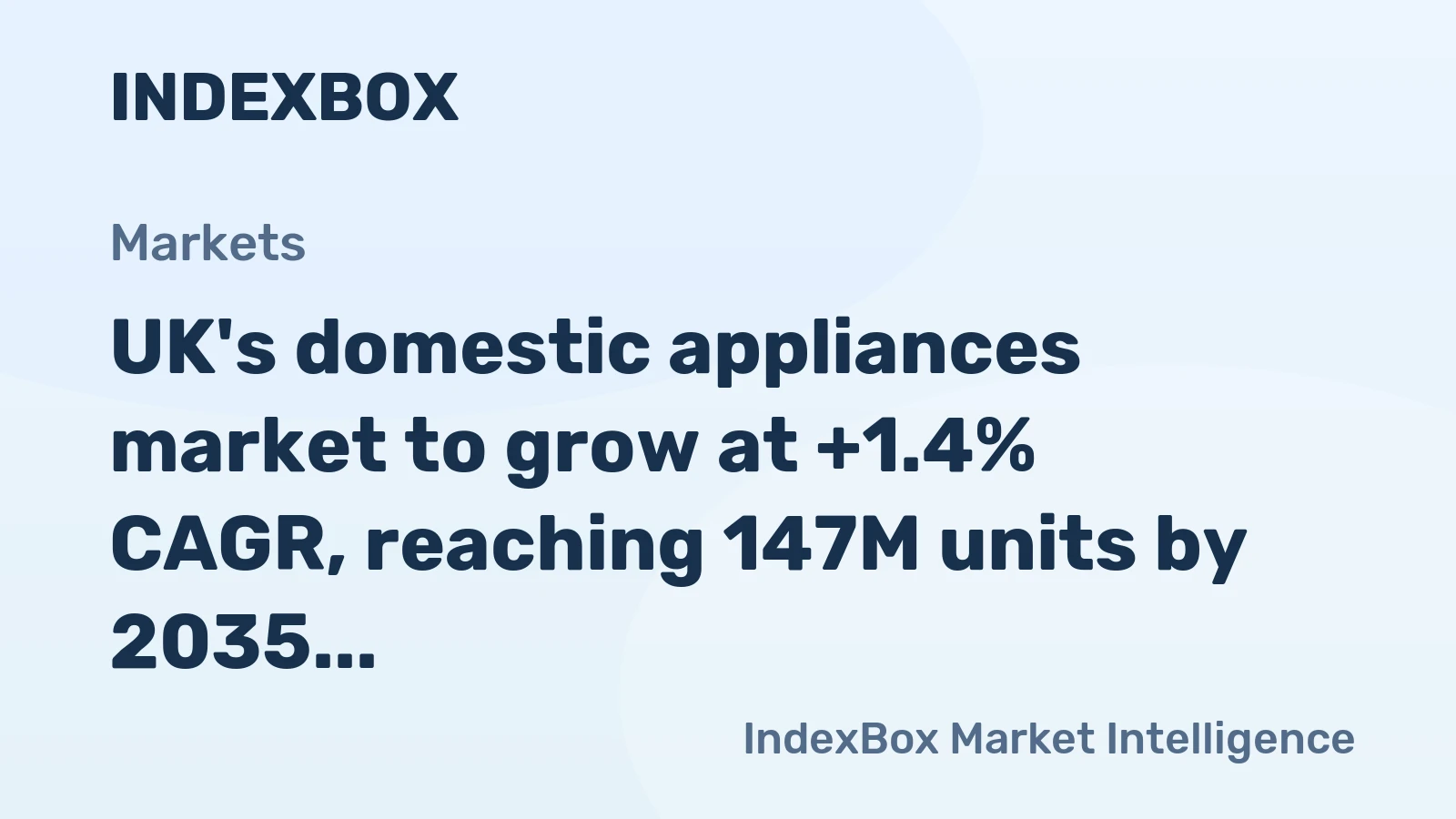 UK's domestic appliances market to grow at +1.4% CAGR, reaching 147M units by 2035