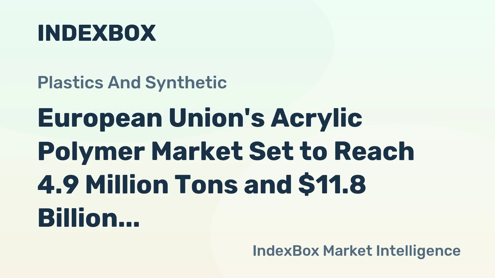 European Union's Acrylic Polymer Market Set to Reach 4.9 Million Tons and $11.8 Billion by 2035