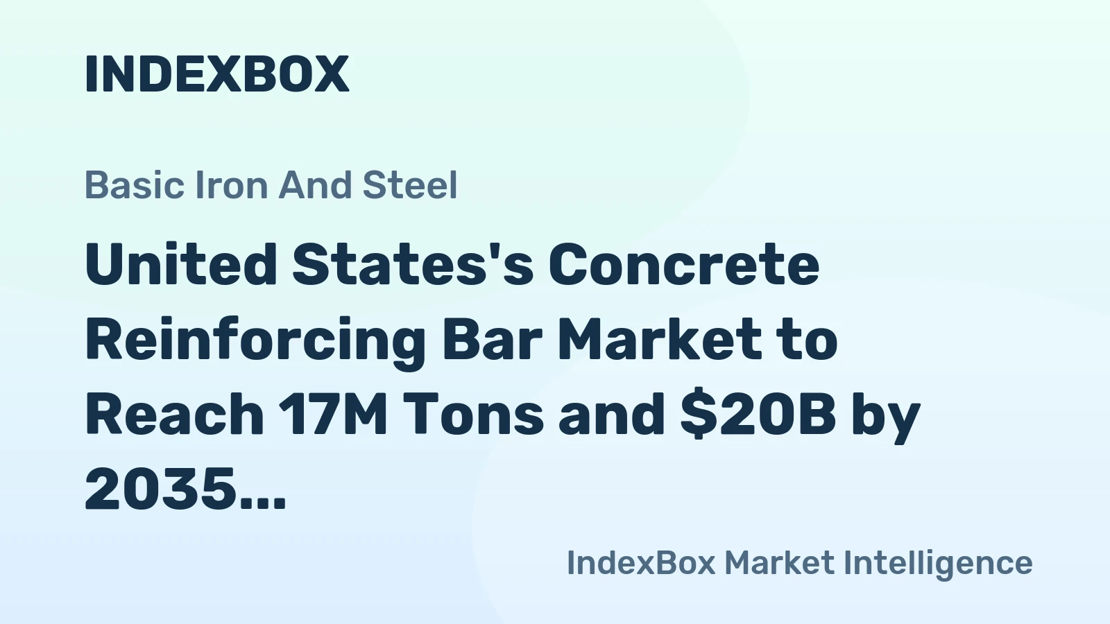 United States's Concrete Reinforcing Bar Market to Reach 17M Tons and $20B by 2035, Forecasted to Grow at +0.5%