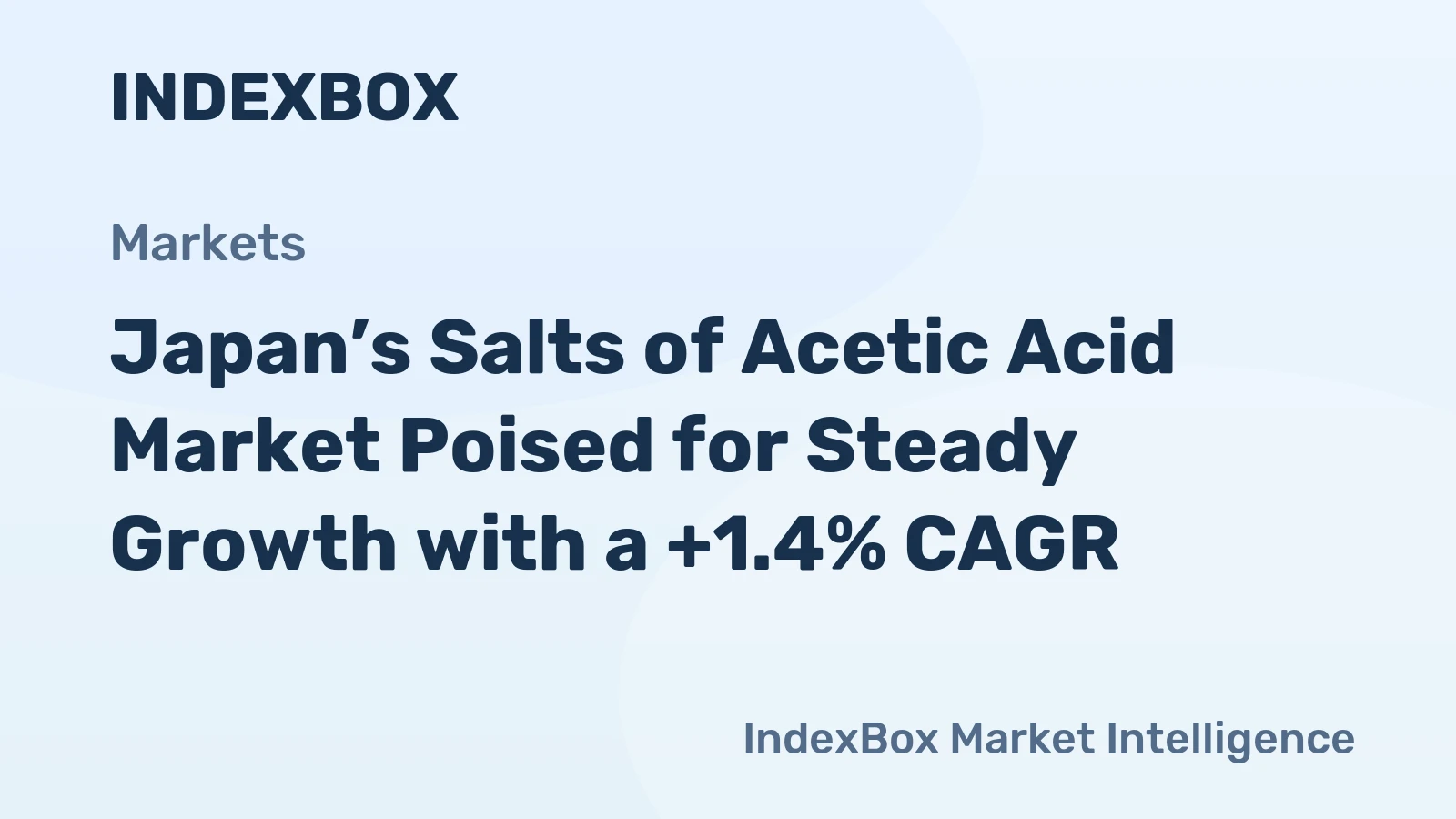 Japan’s Salts of Acetic Acid Market Poised for Steady Growth with a +1.4% CAGR